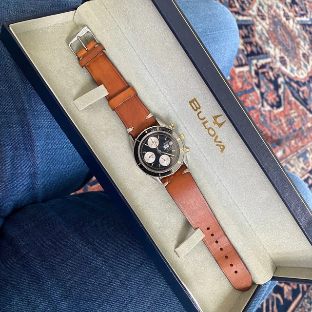 OROLOGIO WATCH BULOVA Chronograph Automatic Valjoux 7750 grey Box ...