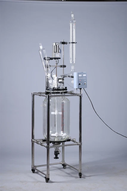 50L LARGE LAB Chemical Jacket Reactor Glass Reaction Vessel Digital ...