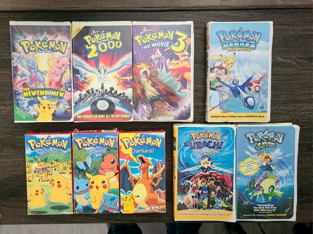 POKEMON VHS LOT 9 The First Movie, 2000, 3, Heroes, Jirachi, 4 Ever ...