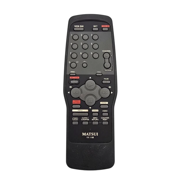 MATSUI VX1108 VCR VHS Video Cassette Player Remote Control FAULTY ...