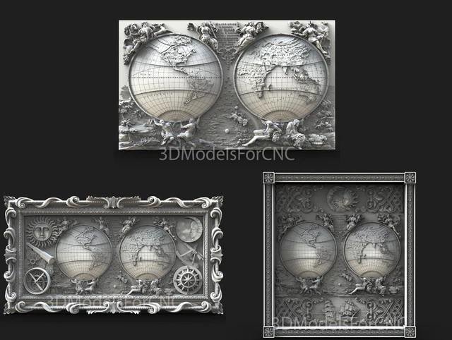 3D MODEL STL File for CNC Router Laser & 3D Printer World Map Pack £4.10 - PicClick UK