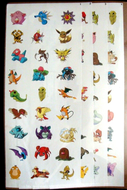 STICKERS POKEMON POKEDEX POSTER +4 sheets nos SEALED PACKAGE 1999 New ...