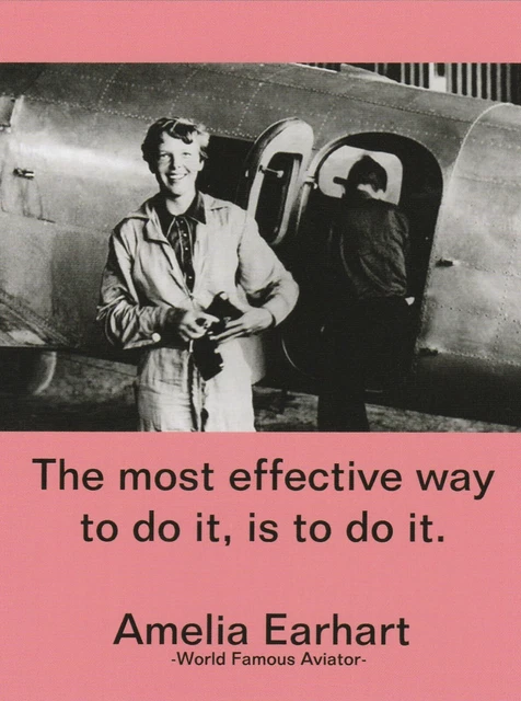 *POSTCARD-&WORLD-FAMOUS PILOT...AMELIA EARHART& QUOTE--Most Effective ...