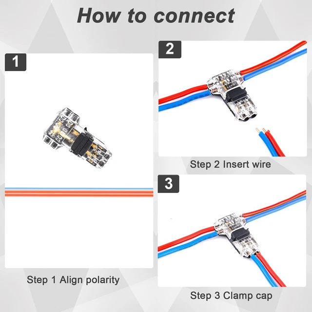 30PCS LOW VOLTAGE Wire Connectors, Pluggable LED Wire Connectors 3 and ...