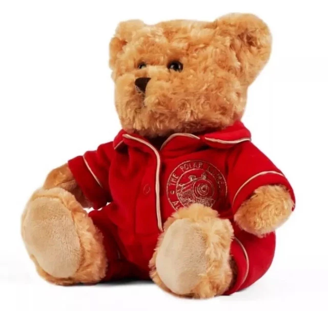 THE POLAR EXPRESS Plush Bear In Red Pyjamas Pjs Soft Kids Christmas ...