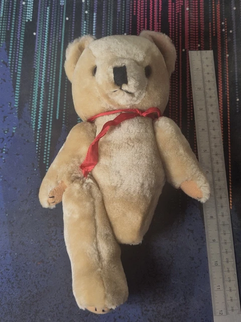 VINTAGE RETRO PLAYMAKERS Jointed Teddy Bear/ Plush Soft Toy- One Leg ...