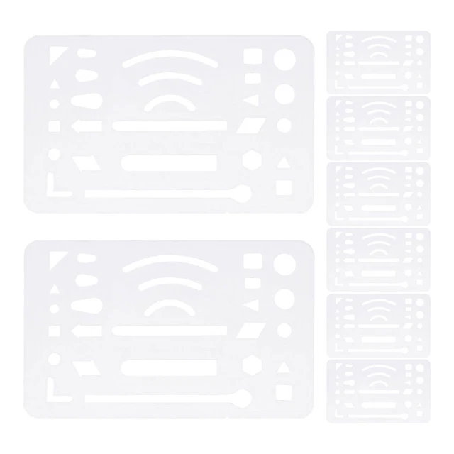 8PCS ERASER SHIELD: Geometric Drawing Template Eraser Drafting Tool ...