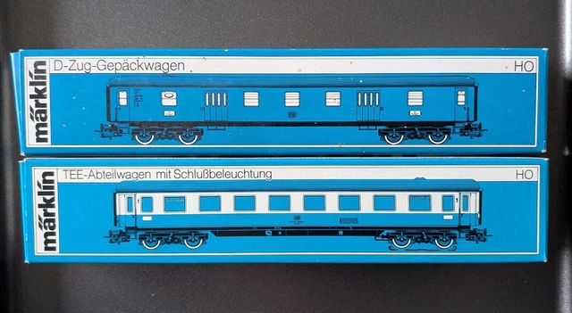 MÄRKLIN HO SCALE 4089 Express Train Passenger Car and 4026 Baggage and ...