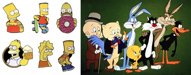 LOONEY TUNES,THE SIMPSONS,DISNEY,PIN badge Bugs Homer Taz Porky Daffy ...