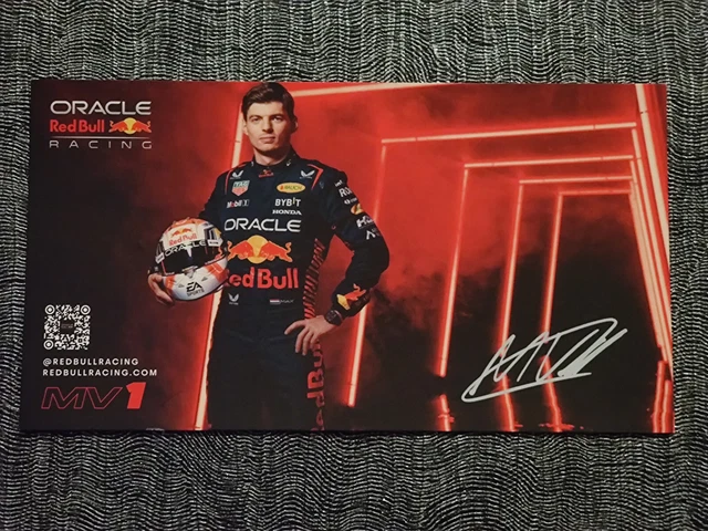 MAX VERSTAPPEN RED Bull Racing F1 driver card printed autograph (2023 champion) £8.99 - PicClick UK