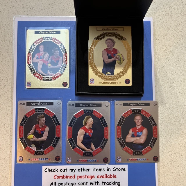 2022 AFL TEAMCOACH 24K GOLD CRAFT CARD Melbourne Clayton Oliver Full ...