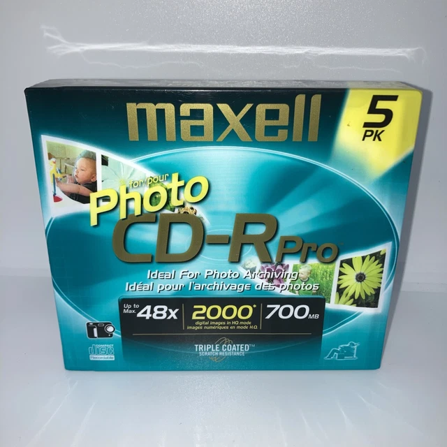 SEALED MAXELL 5 pack Photo CD-R Pro 700 MB 48X Ideal for up to 2000 ...