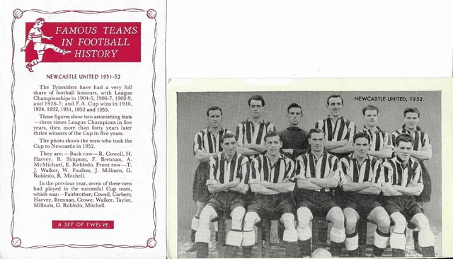 FAMOUS TEAMS IN Football History -Cards -Choose from drop down list ...