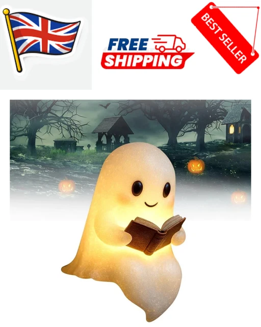CUTE GHOST READING Book Lamp Halloween Ghost Night Light for Book ...