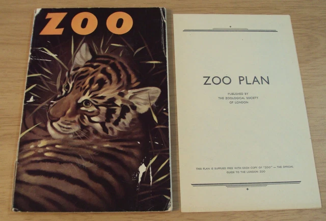 VTG 1951 &THE LONDON ZOO" Official Guidebook~PLAN Map~COLOR Photos~JC £ ...