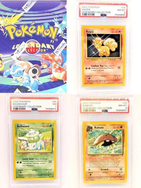 3 X POKEMON Legendary Collection 2002 Vintage PSA Graded Vulpix Kabuto ...