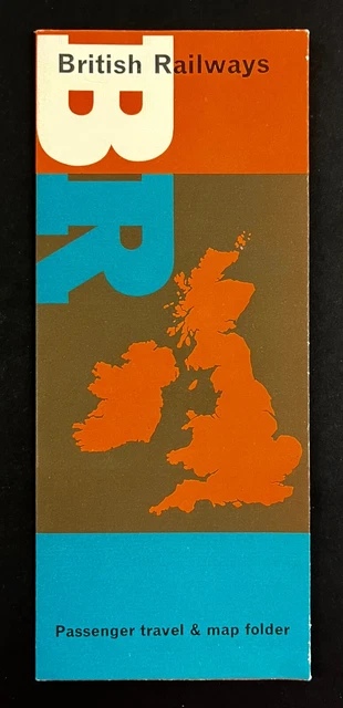 1960 BR BRITISH Railways Passenger Travel Map Folder Vintage Train Tour ...