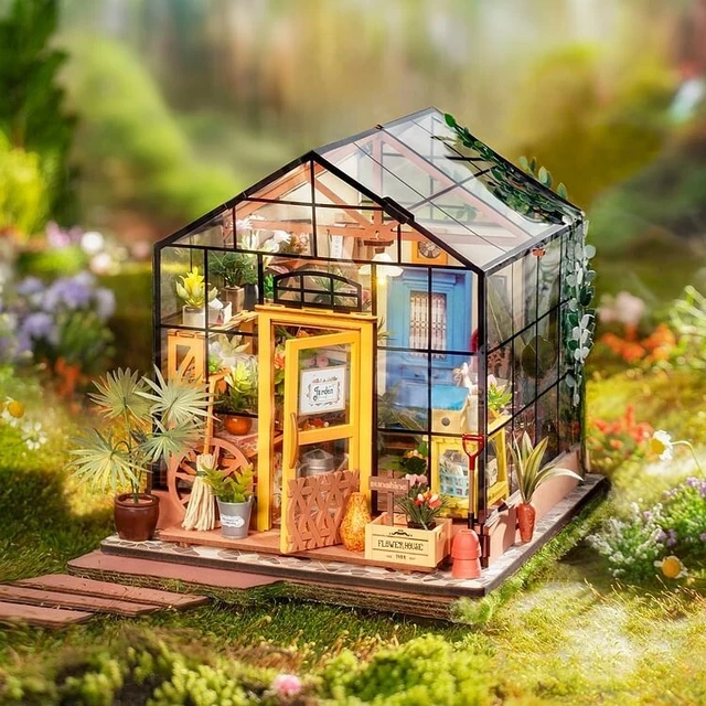 ROLIFE DIY MINIATURE Dollhouses Wooden Cathy's Flower House for Adults ...