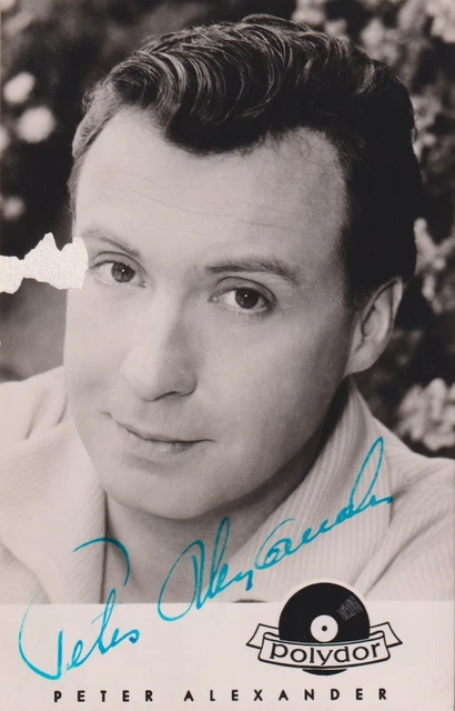 CARTOLINA PETER ALEXANDER originale autografa firmata Polydor anni 60 ...