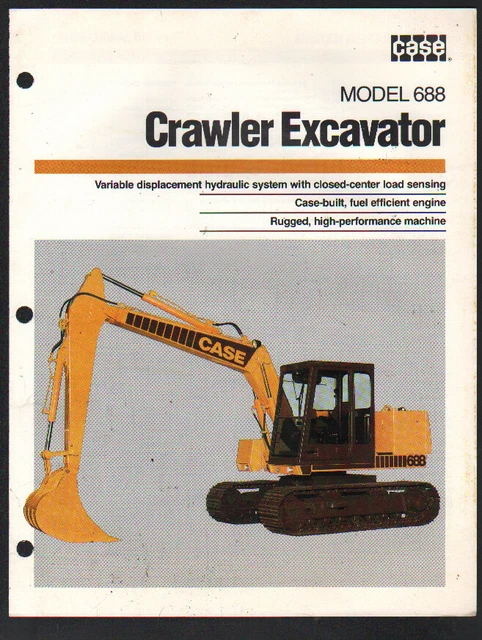 CASE &MODEL 688& Tracked Hydraulic Excavator Brochure Leaflet £7.50 - PicClick UK
