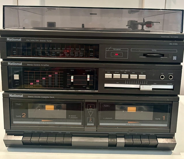 SISTEMA STEREO NAZIONALE Panasonic SG-D-10S giradischi doppia cassetta ...