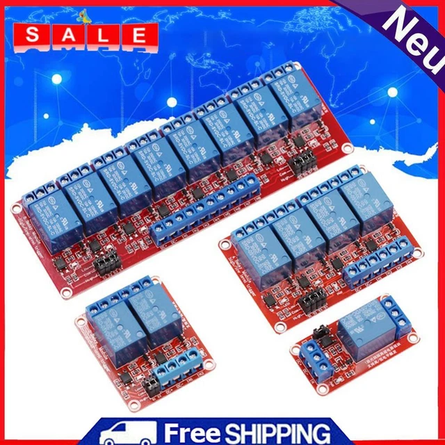 1/2/4/8 CHANNEL DC Relay Module Support High Low Level Trigger 5V 12V ...