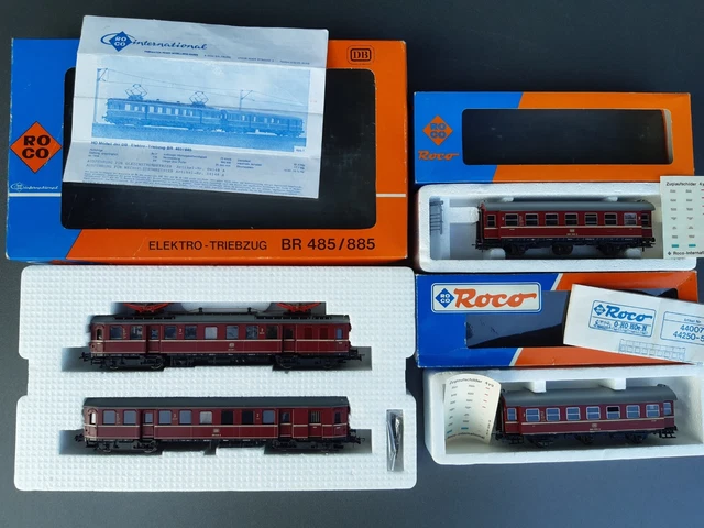 ROCO H0 - 43004 & 44250 für Märklin AC 4-tlg. Elektrotriebzug BR 485/ ...