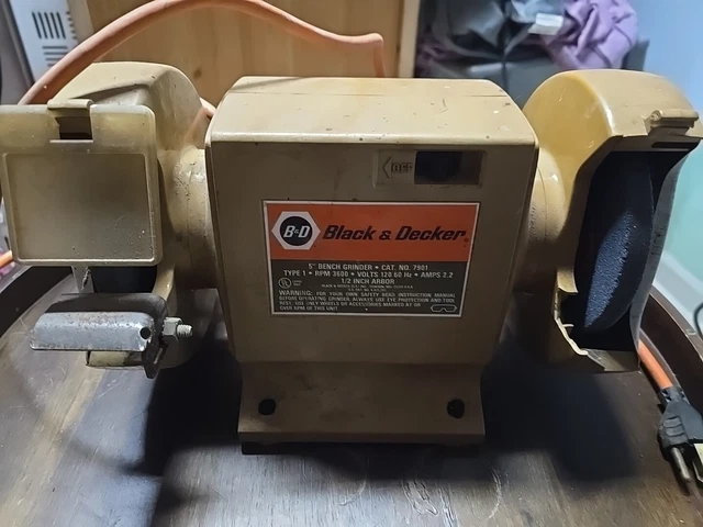 VINTAGE BLACK DECKER 5 INCH BENCH GRINDER MODEL 7901 AS PICTURED Tested 25.00 PicClick
