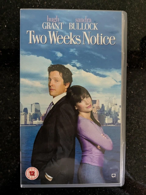 TWO WEEKS NOTICE - VHS Video Hugh Grant Sandra Bullock Very Good ...
