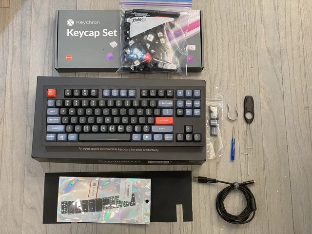 KEYCHRON Q3 TKL Modded Custom Mechanical Keyboard + Extra Key Caps £134 ...