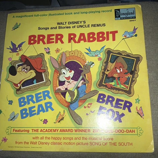 WALT DISNEY’S BRER Rabbit Uncle Remus Songs of South 1970 Lp Album ...