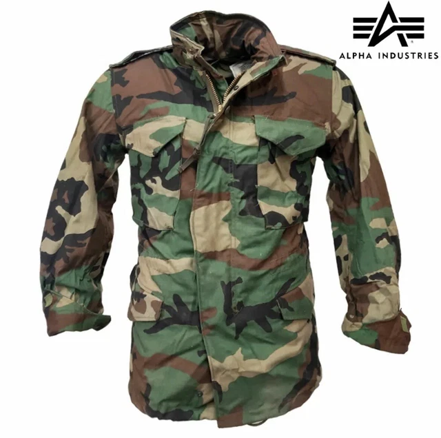 ALPHA INDUSTRIES VINTAGE M65 Jacket Camo Military Field Cold Mens USA ...