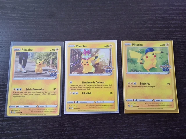 LOT DE 3 Cartes Pokemon Pikachu Promo Holo Ultra Rare - Pokemon GO ...