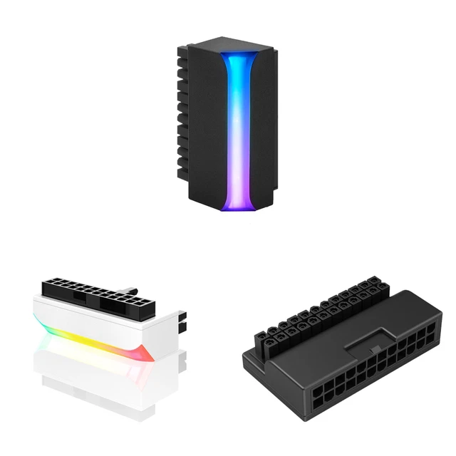 ATX POWER SUPPLY 24Pin to 90 Degree Adapter 5V ARGB Motherboard ...