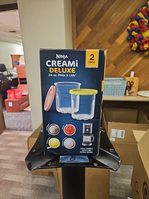NINJA CREAMI DELUXE Ice Cream NC500 Series Replacement Pints/Lids 2Pack ...