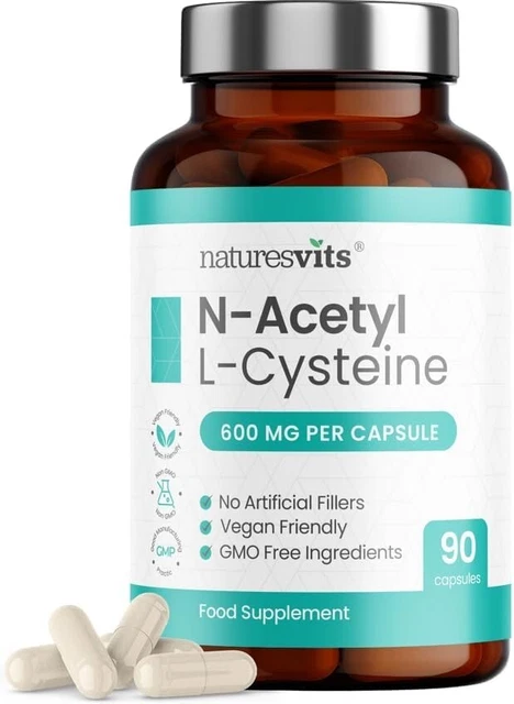 NAC SUPPLEMENT, NAC N-Acetyl-Cysteine 600mg - 90 Vegan Capsules - Made ...