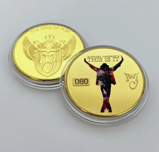 MICHAEL JACKSON COMMEMORATIVE Gold Plated Coin The King Of Pop ...