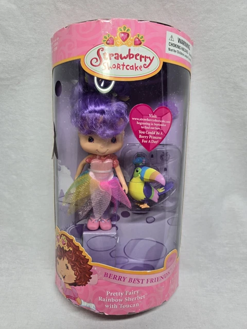 STRAWBERRY SHORTCAKE BERRY Best Friends Fairy Rainbow Sherbet & Toucan ...