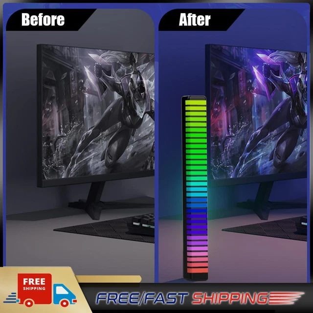 D10 DISPLAY 3D RGB 32LED Luce a striscia ritmica attivata vocale (5V ...