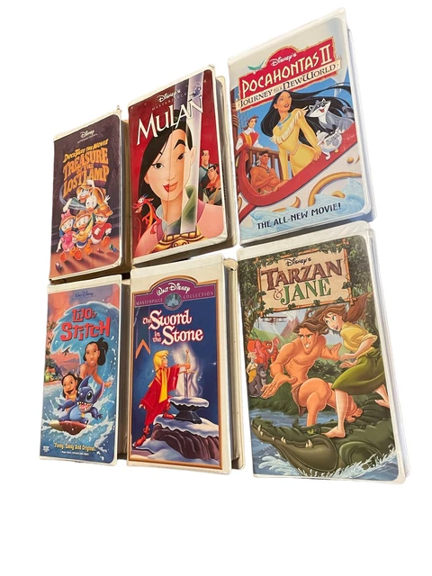 6 NASTRI DISNEY vhs Mulan Lilo & Stitch spada & anatra di pietra ...