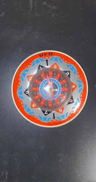 RARE VINTAGE JAPANESE UFO Roulette Wheel Friction Tin Toy Collector ...