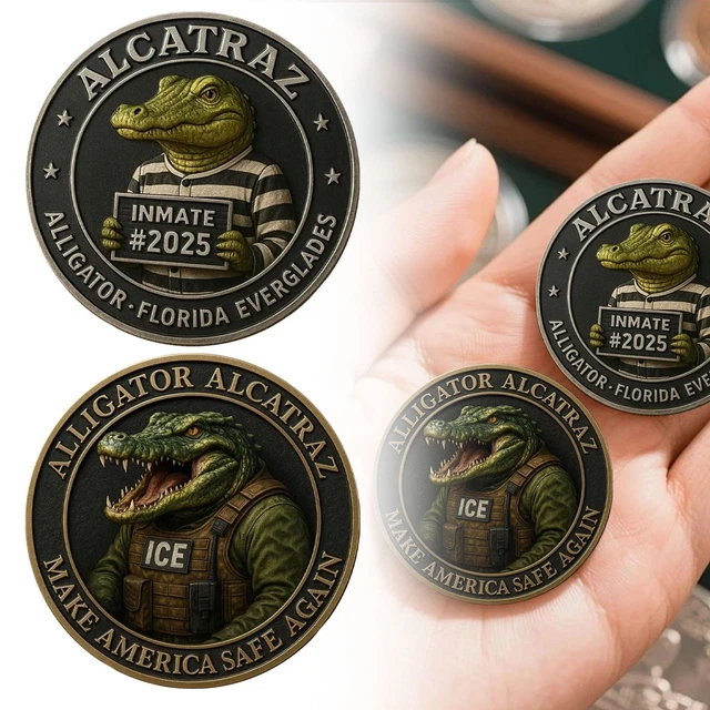 ALLIGATOR ALCATRAZ INMATE Mugshot Challenge Coin, Alcatraz Prison ...