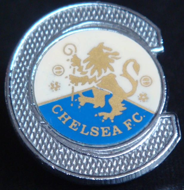CHELSEA FC VINTAGE 1970s 80s insert type Badge Brooch pin In chrome ...