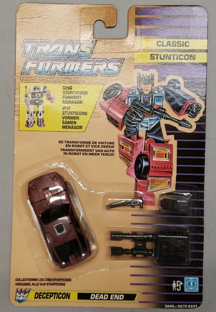 VINTAGE TRANSFORMERS G1 Stunticon Decepticon Dead End MOC Euro Card NEW ...