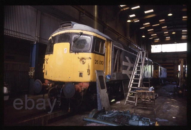 ORIGINAL 35MM SLIDE -Class 26 - 26010 gets attention inside Eastfield ...