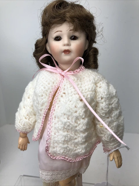 10” ANTIQUE SIMON Halbig Repro Doll Compo body Brunette BR Eyes #SA $64 ...