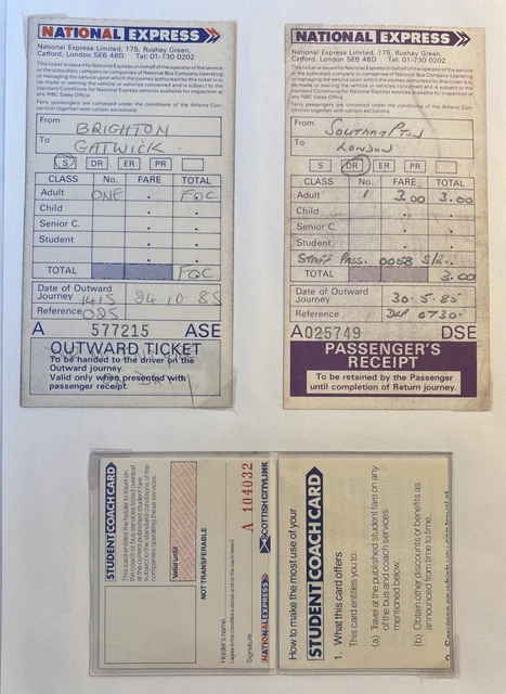 NATIONAL EXPRESS BUS Ticket B208 £4.99 - PicClick UK