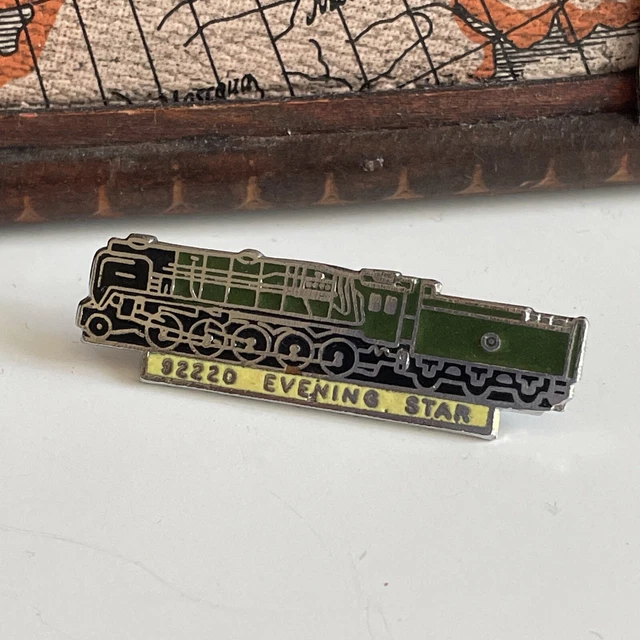 VINTAGE BADGE 92220 Evening Star Railway Train Locomotive Enamel Pin ...