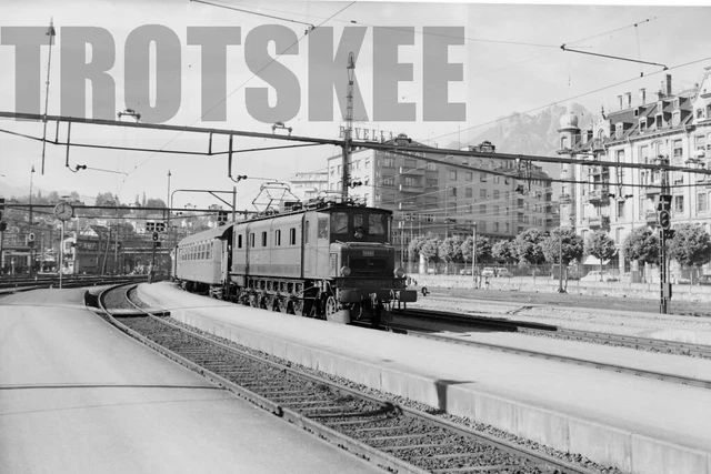LARGER NEGATIVE SBB CFF Switzerland Railways Electric Loco 10096 c1961 ...