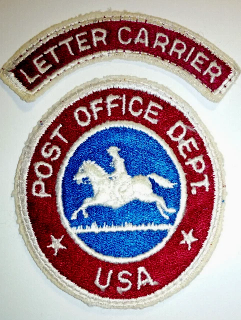 VINTAGE USPS POST Office Dept. Letter Carrier USA Uniform Set Patches ...